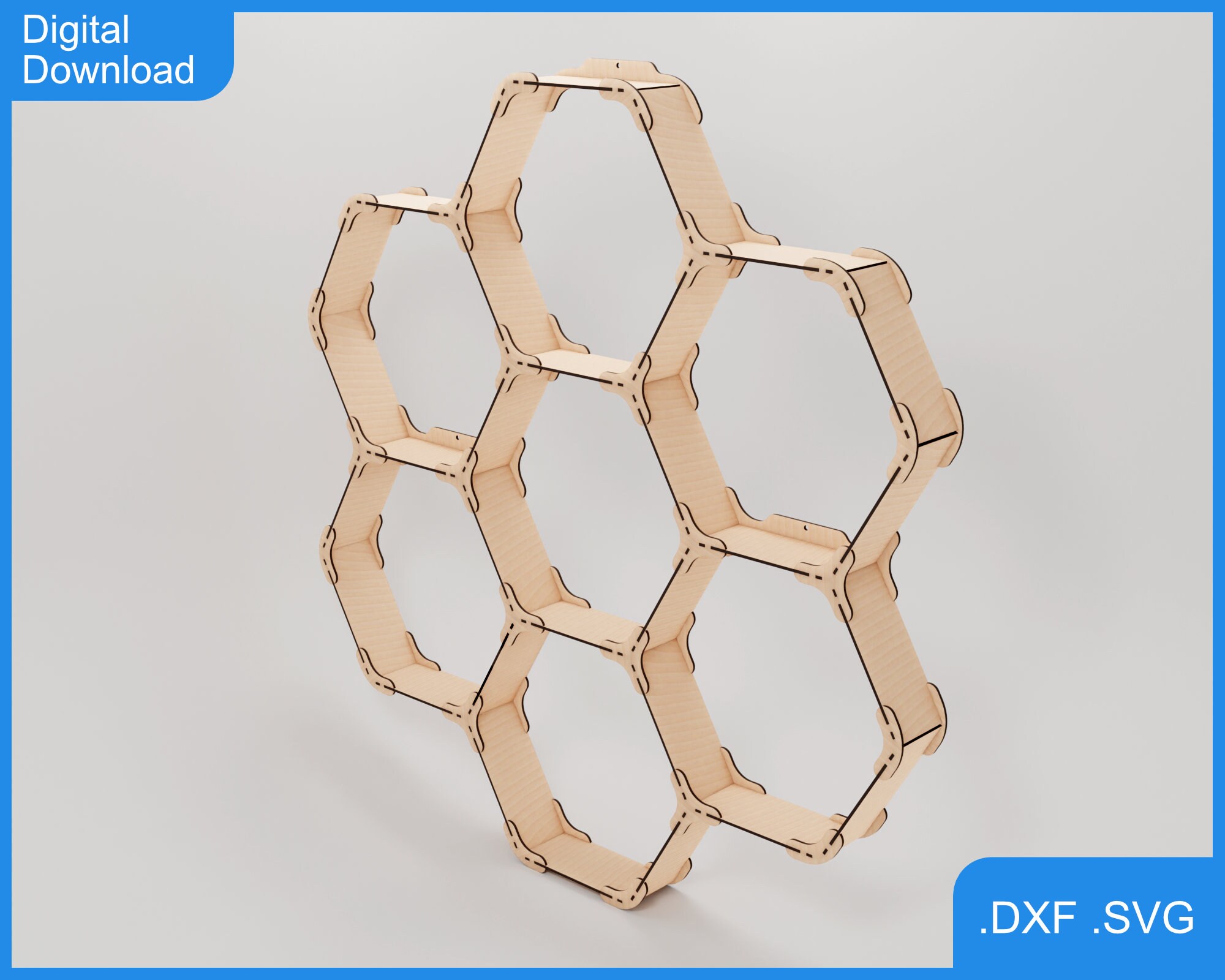 Hexagonal Wall Shelf .SVG .DXF Templates - Etsy