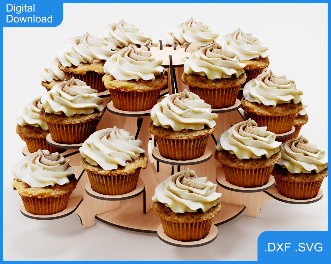 Tiered Cup Cake Display Stand, DXF File, Laser Cutting, Make Your Own ...