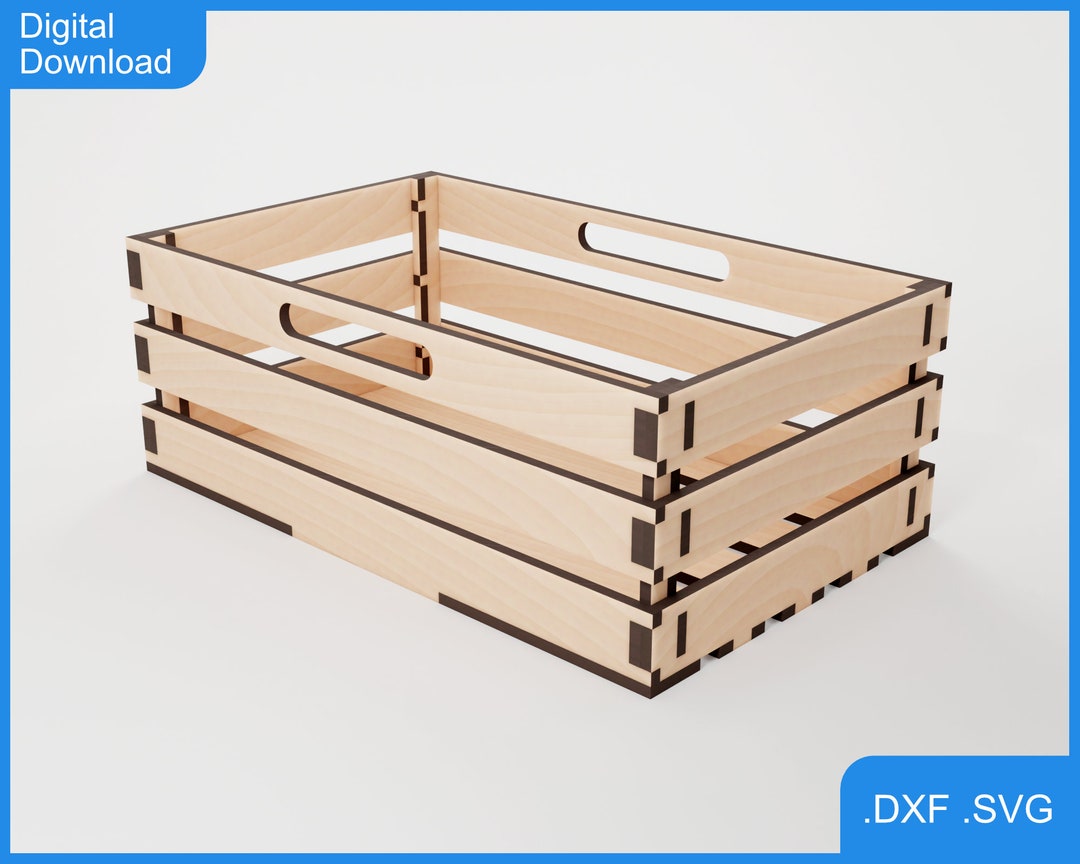Wooden Box Crate Template .SVG .DXF - Etsy