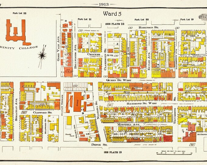 Trinity Bellwoods Map - Toronto Neighbourhood Art Print - Etsy
