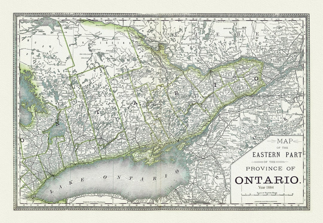 H.H. Hardesty & Co., Map of Ontario, No. 2, Eastern Part, 1884, Map on ...