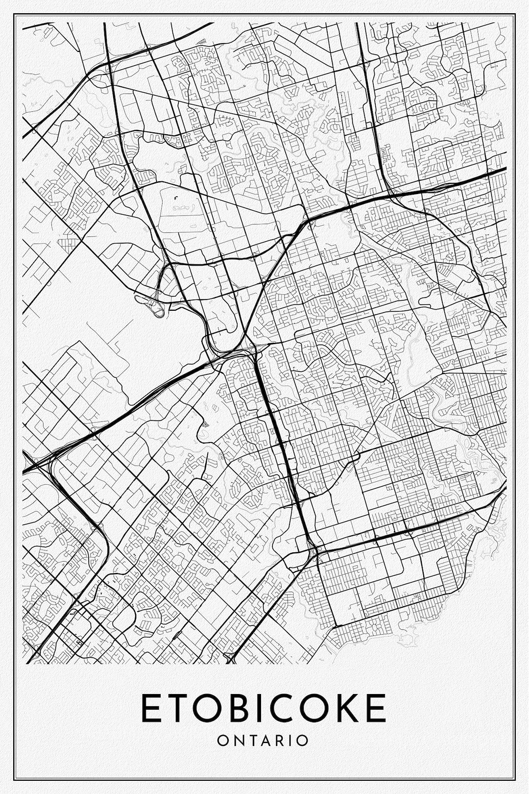 Etobicoke, Toronto, A Modern Map - Etsy