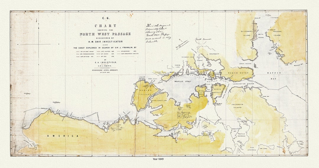 A Chart Shewing the North West Passage Discovered by H.M. Ship ...