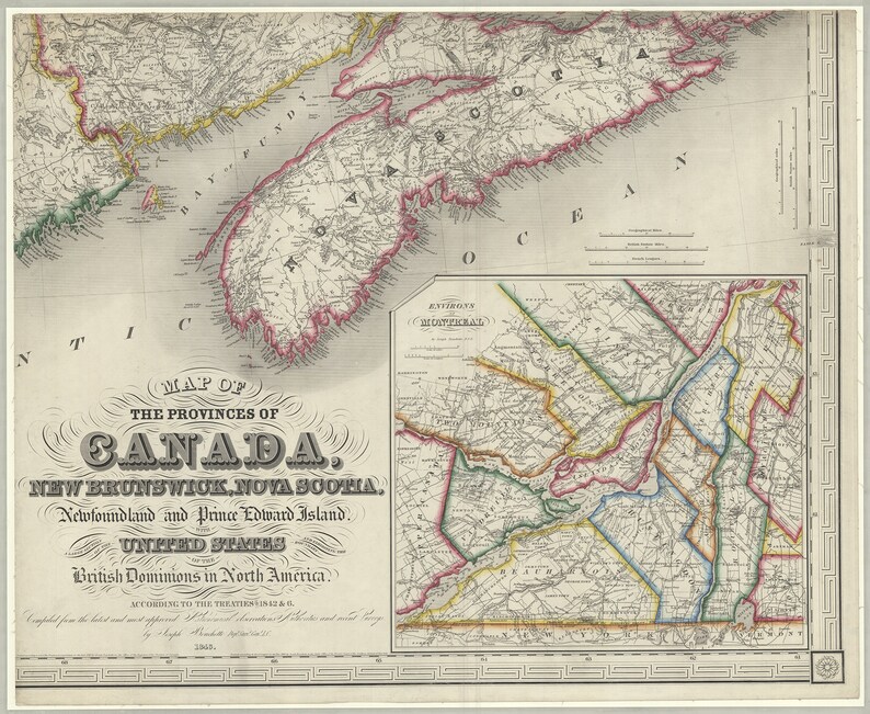 Map of the Provinces of Canada, New Brunswick, Nova Scotia ...