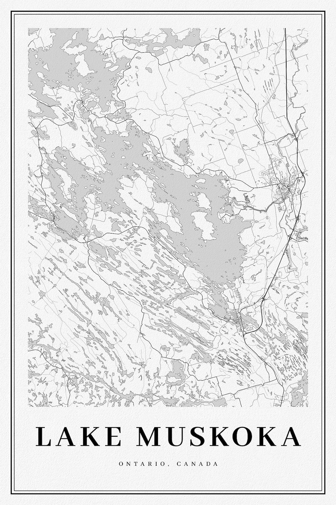 Ontario, Lake Muskoka, A Modern Map - Etsy