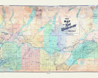 New Westminster Map - Etsy