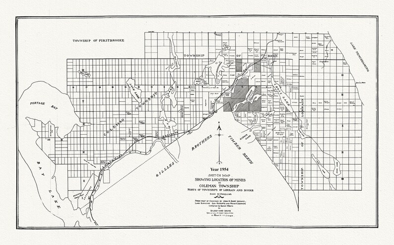 Sketch Map Showing Location of Mines in Coleman Township, Parts of ...