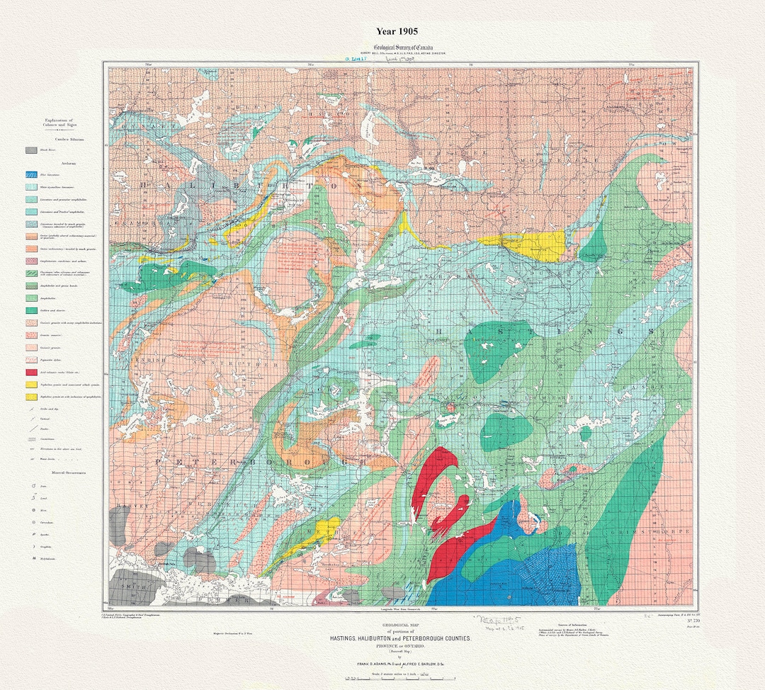 Geological Map of Portions of Hastings, Haliburton and Peterborough Counties, Province of ...