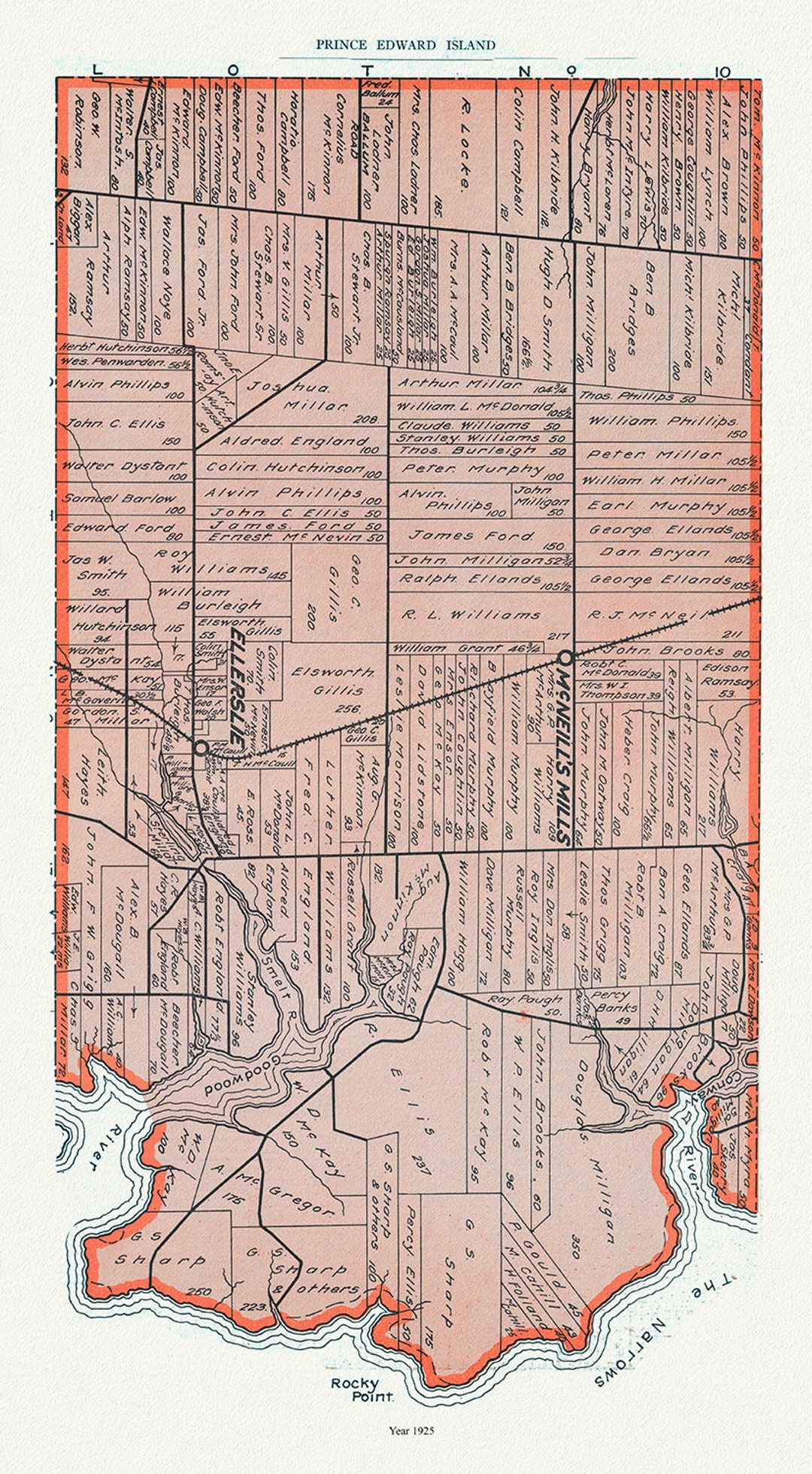 PEI: Map 12, Prince County, Prince Edward Island, 1925 , Vintage Map ...