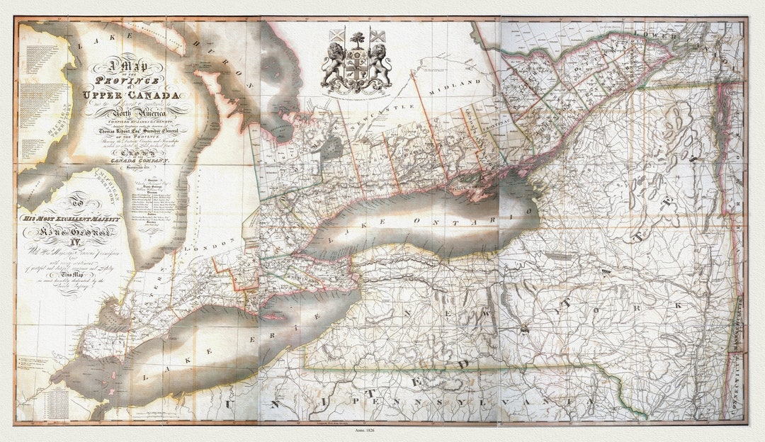 Map of the Province of Upper Canada and the Adjacent Territories in ...