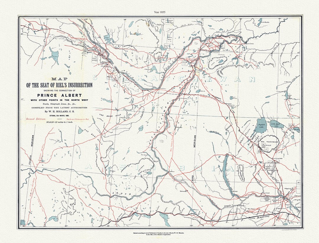 Map of the Seat of Riel's Insurrection. Showing, Prince Albert With ...