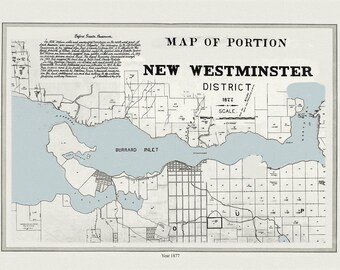New Westminster Map - Etsy