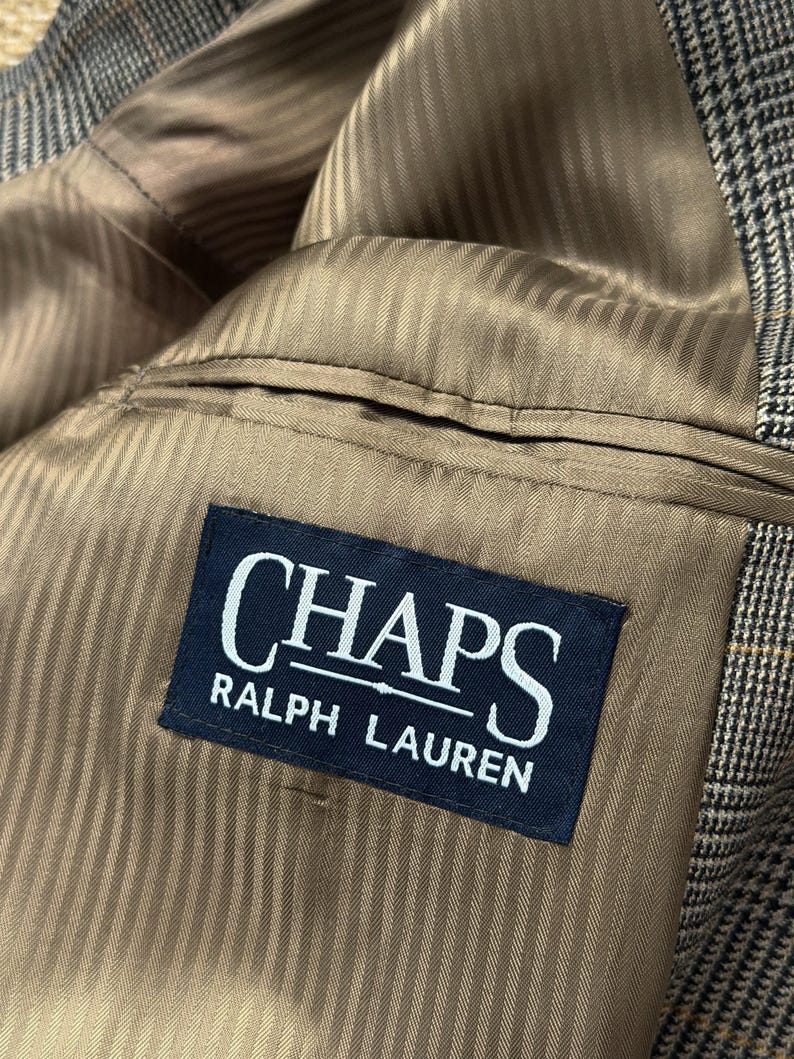 Vintage Chaps Ralph Lauren Plaid Blazer | Wool Cashmere Oversized Brown Sport Coat - Etsy
