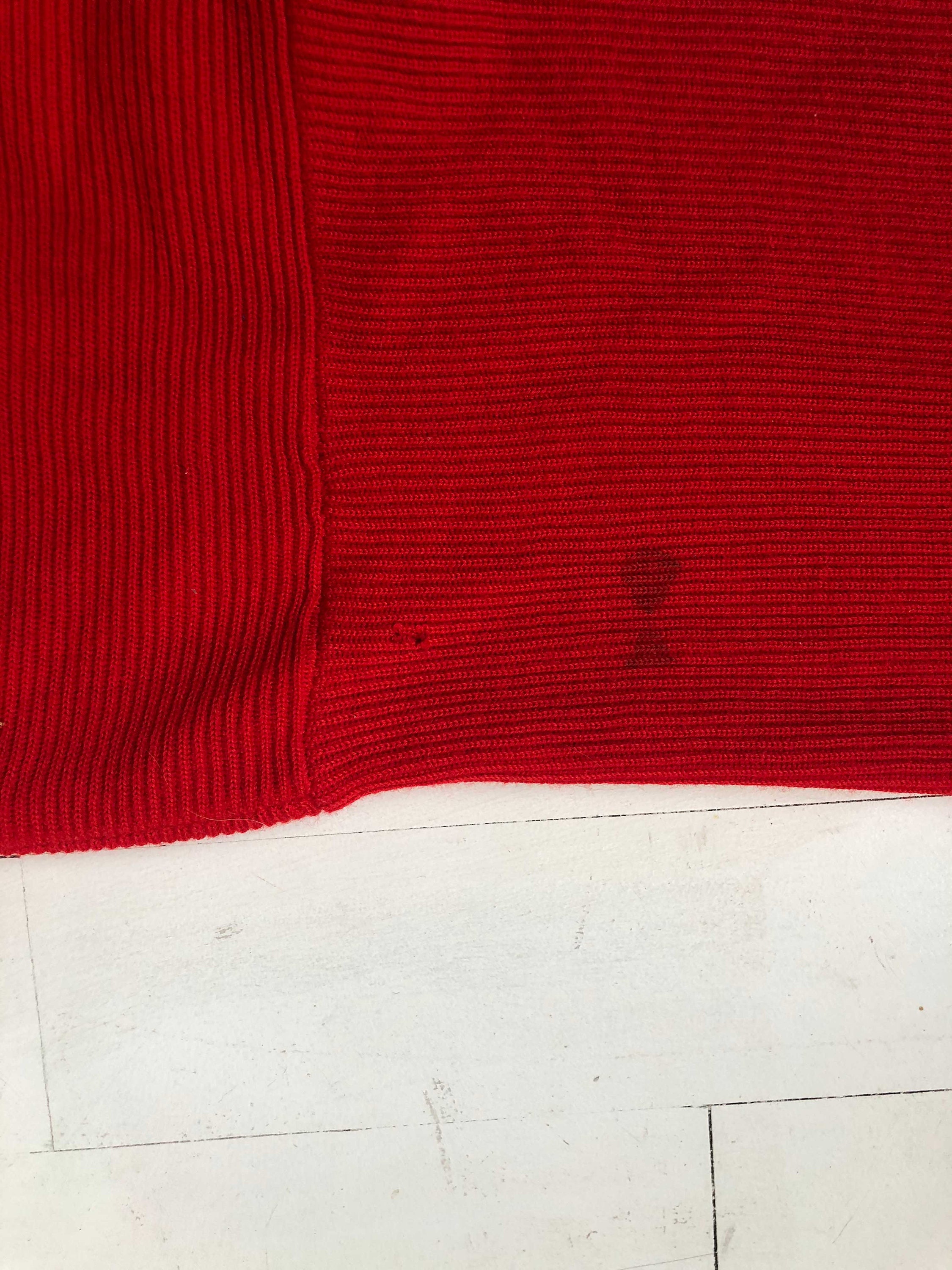 Vintage Red Button Cardigan Sweater | Japanese 80s Long Sleeve Sweater ...