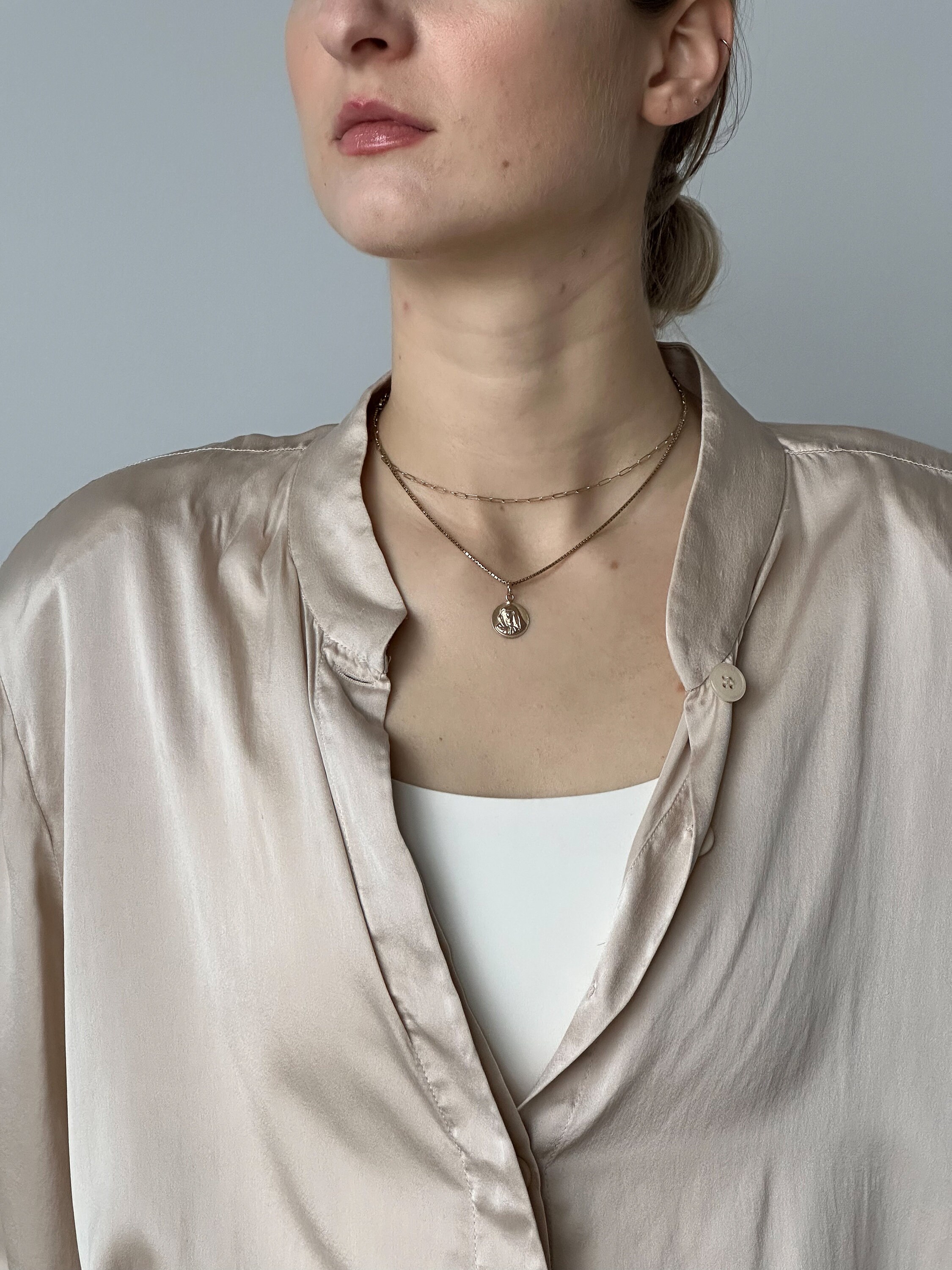 Vintage Rena Rowan Silk Button Long Sleeve Blouse Champagne Tan Silk ...