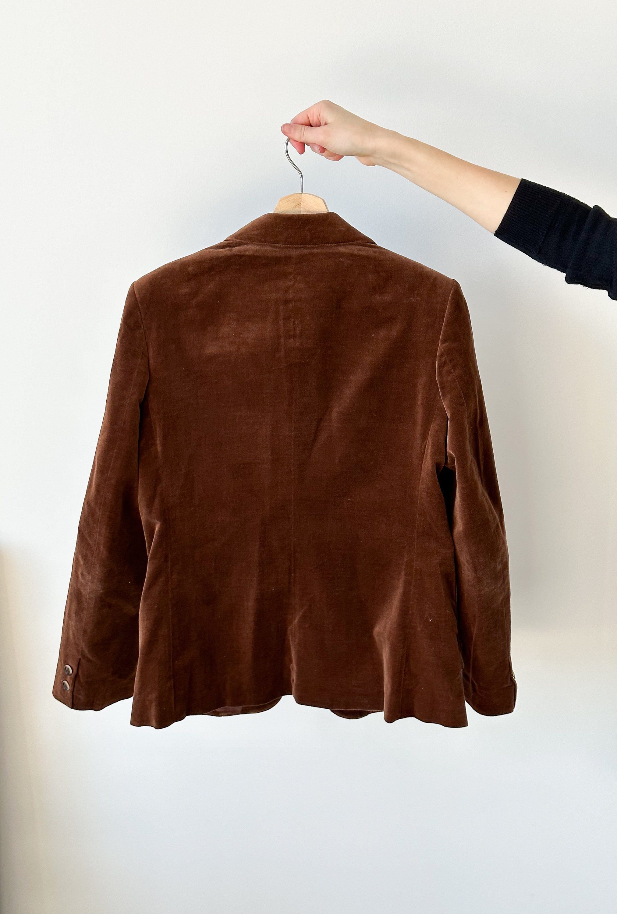 Vintage Gimbels Au Courant Blazer Brown Cotton Velvet Suit Jacket Made ...