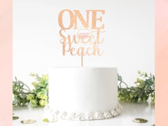 One Sweet Peach Cake Topper Sweet as a Peach Cupcake Topper - Etsy
