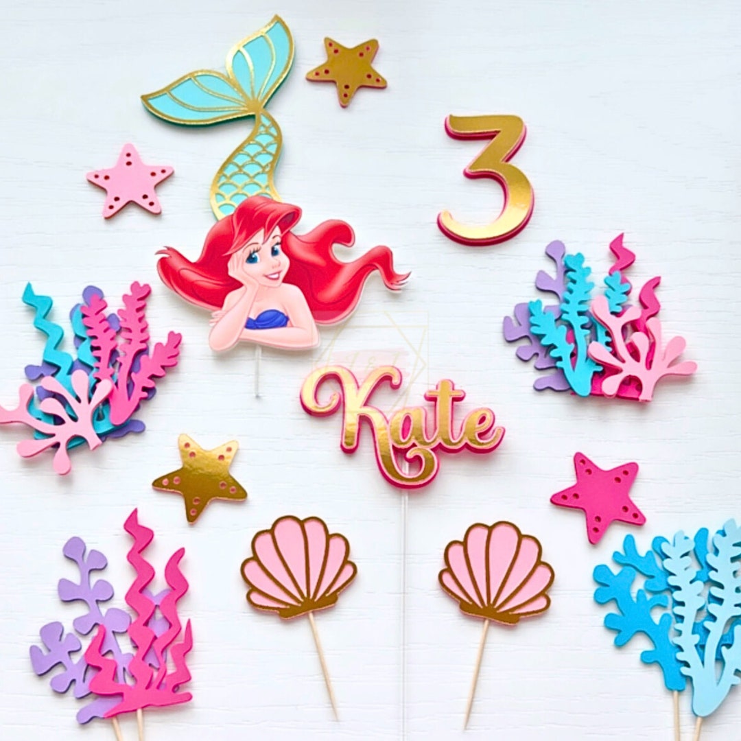 Personalized Little Mermaid Cake Topper, Ariel Birthday Party Decor - Etsy