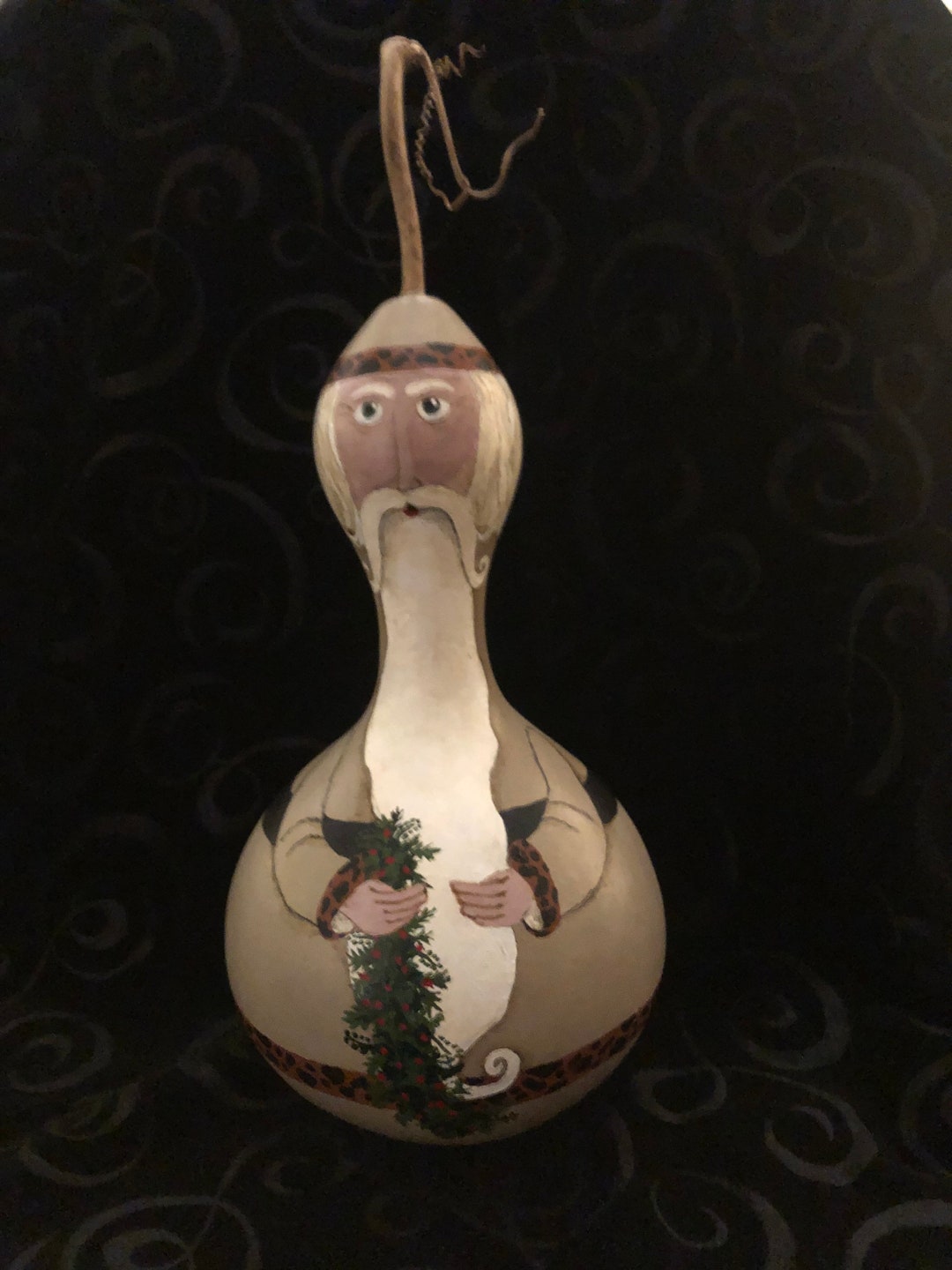 Artisan Santa Gourd - Christmas Gourd - Santa Gourd - Holiday Decor - Etsy