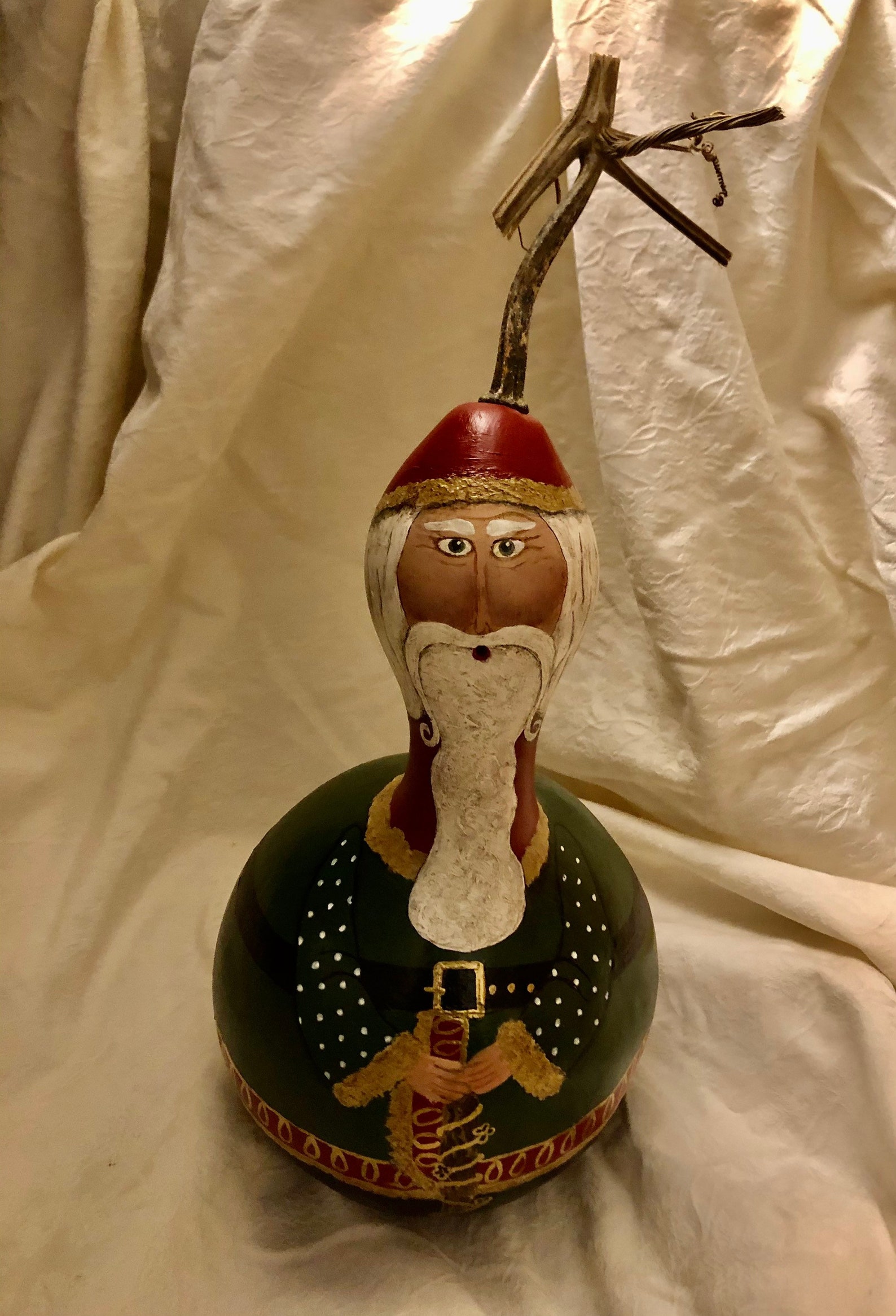 Artisan Santa Gourd - Christmas Gourd - Santa Gourd - Holiday Decor - Etsy
