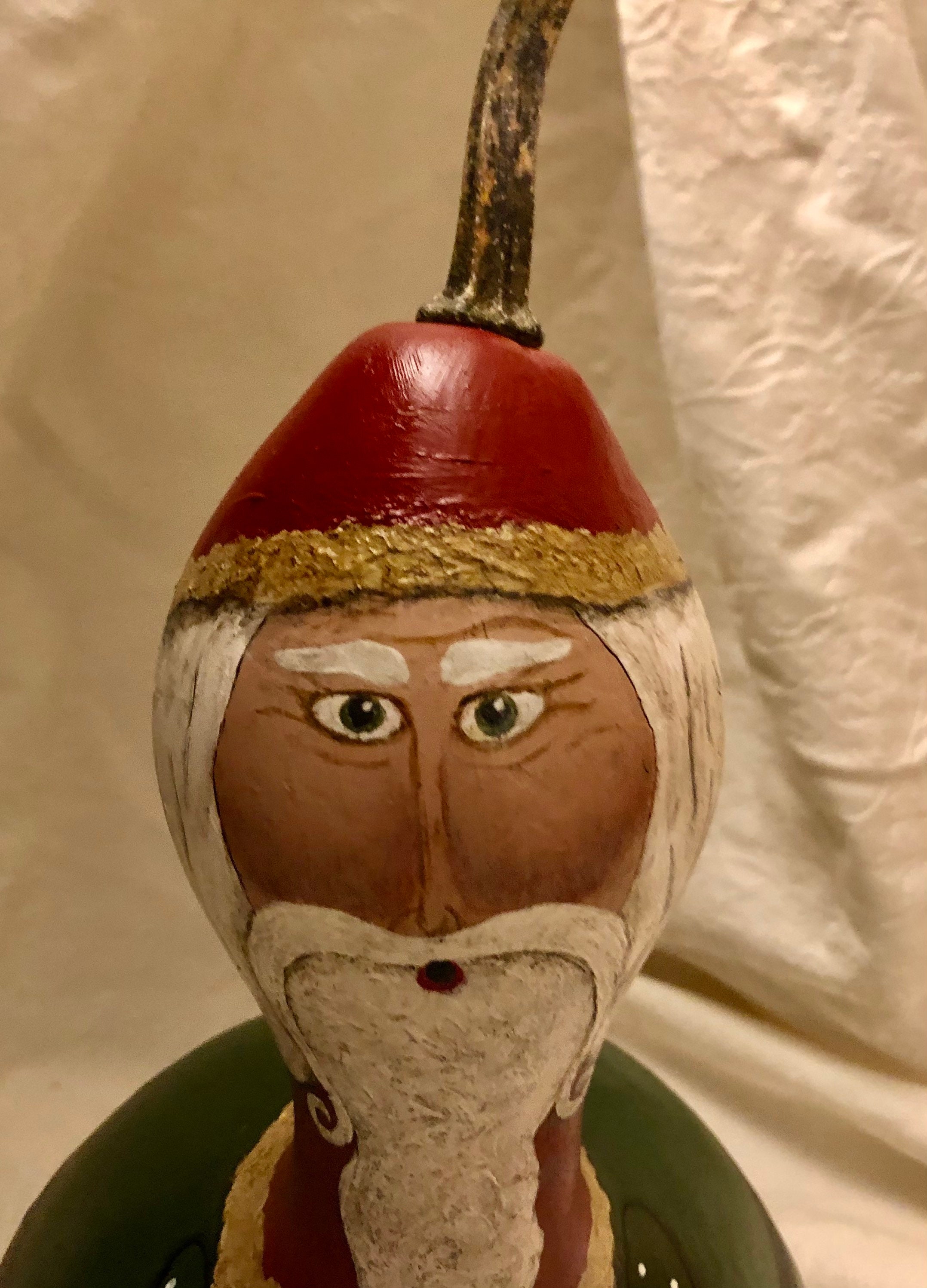 Artisan Santa Gourd - Christmas Gourd - Santa Gourd - Holiday Decor - Etsy