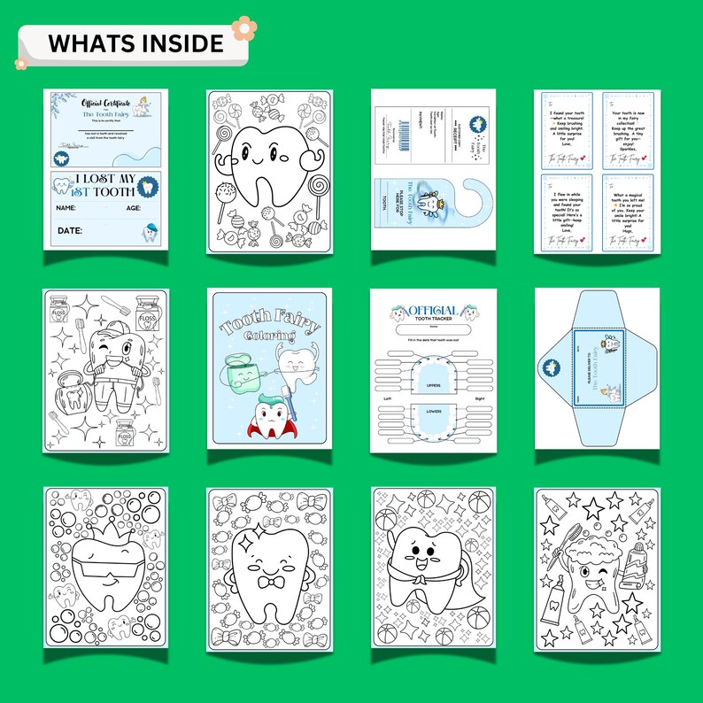 Printable Activity for Kids: Tooth Fairy Kit for Boys, First Lost Tooth ...