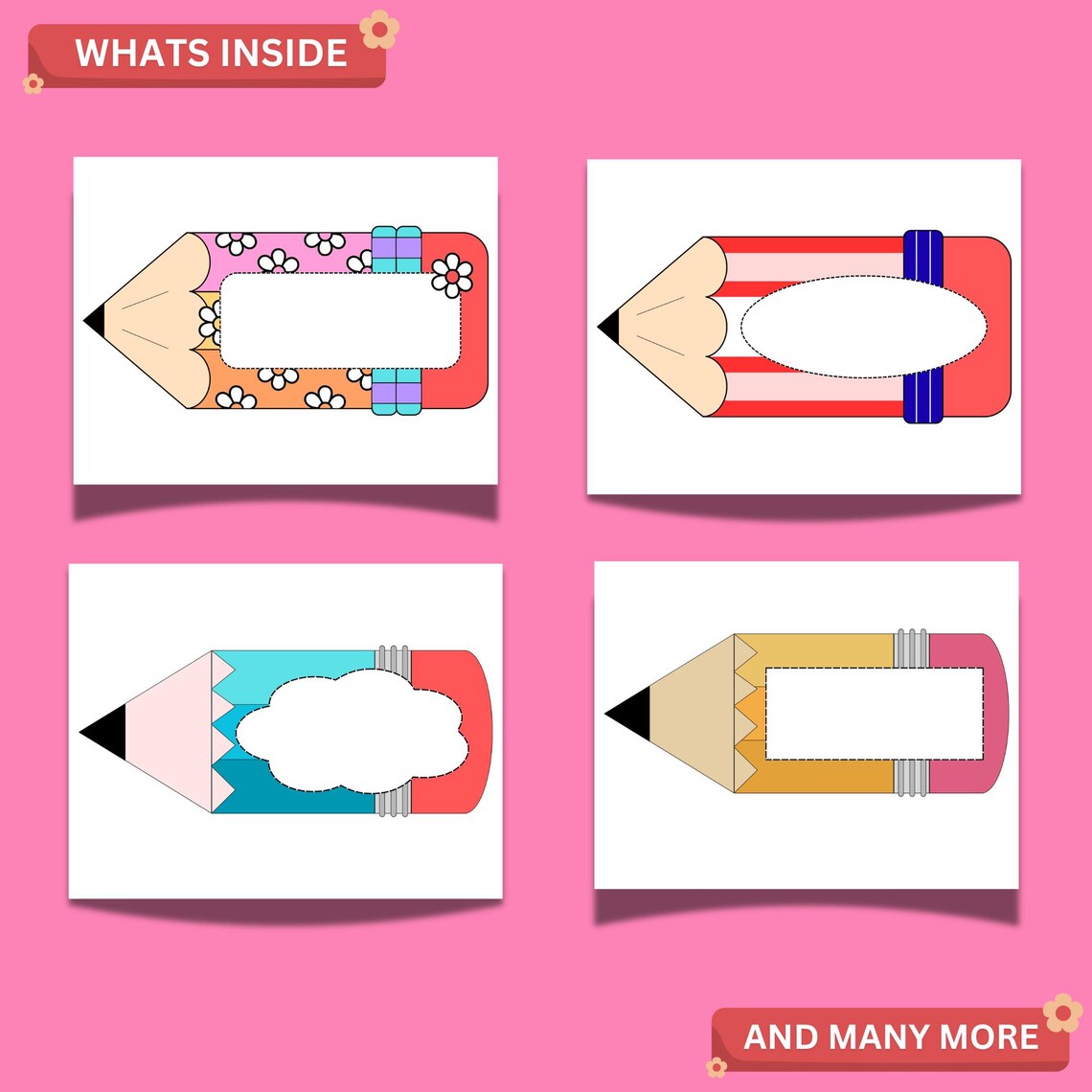 Big Pencil Name Tag Labels Printable, Classroom Desk Name Tags, Back to ...