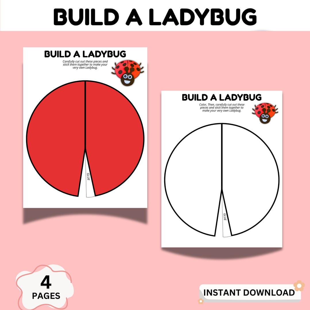 Build a Ladybug Craft Printable for Kids, Cut and Paste Activity ...
