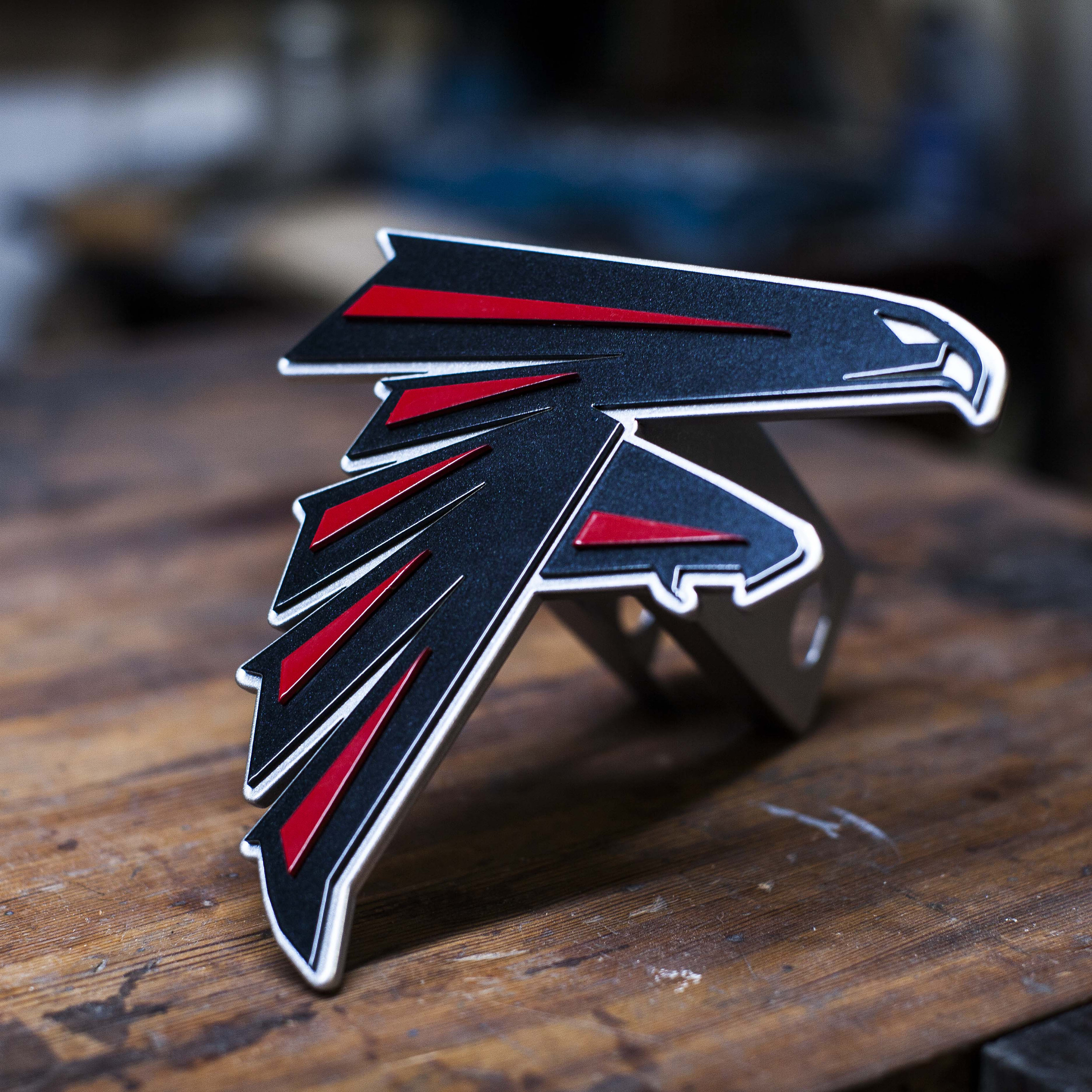 Atlanta Falcons Trailer Hitch Cover | Steel Handmade Hitch Plug | Fits ...