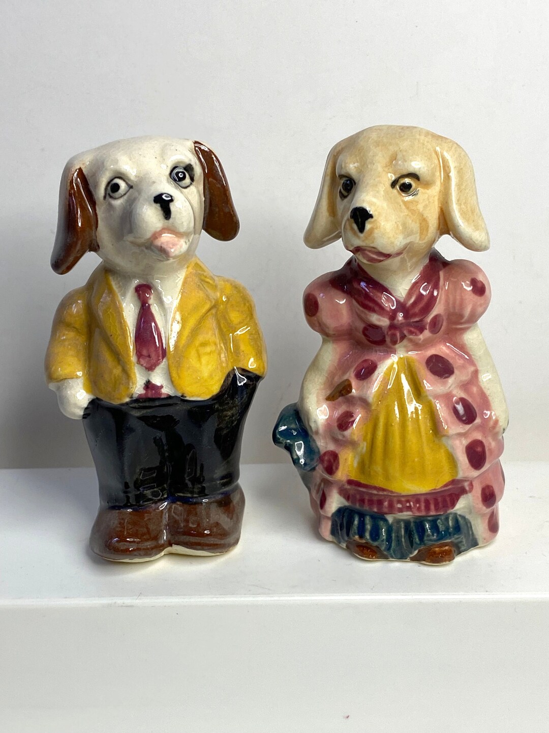 Anthropomorphic Mr and Mrs Dog Vintage Mid Century Novelty Salt ...