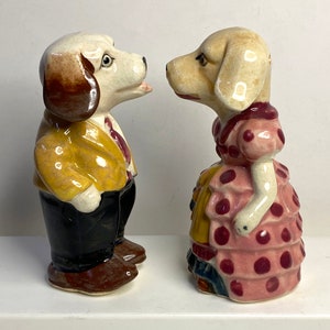 Anthropomorphic Mr and Mrs Dog Vintage Mid Century Novelty Salt ...