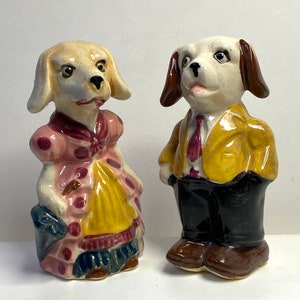 Anthropomorphic Mr and Mrs Dog Vintage Mid Century Novelty Salt ...