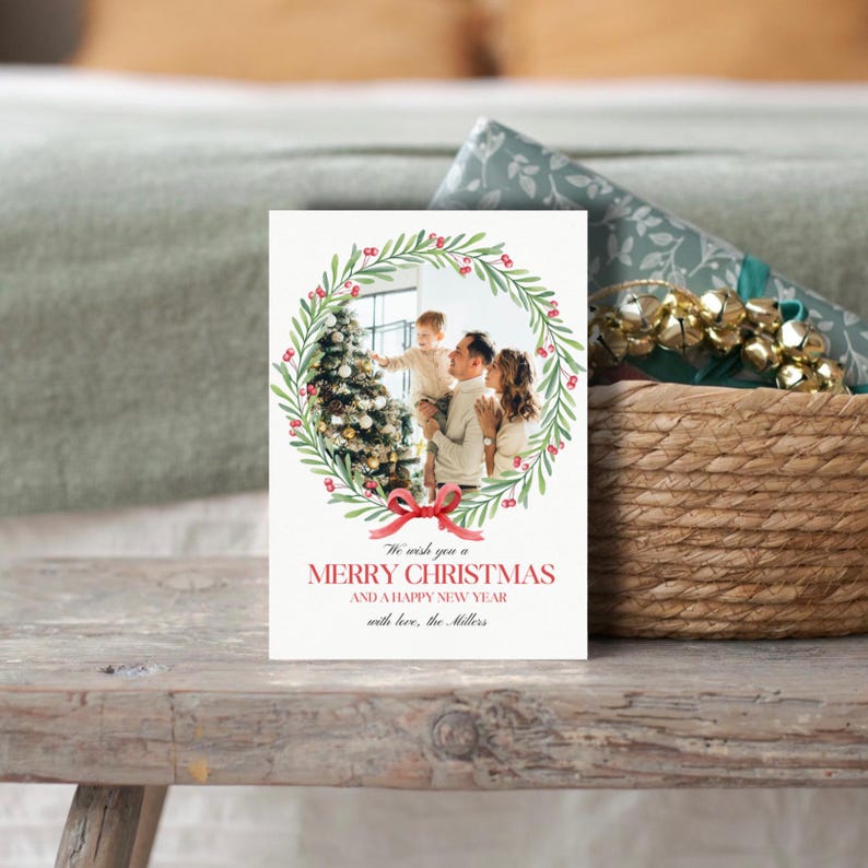 Editable Family Christmas Card Personalized Canva Template Digital ...