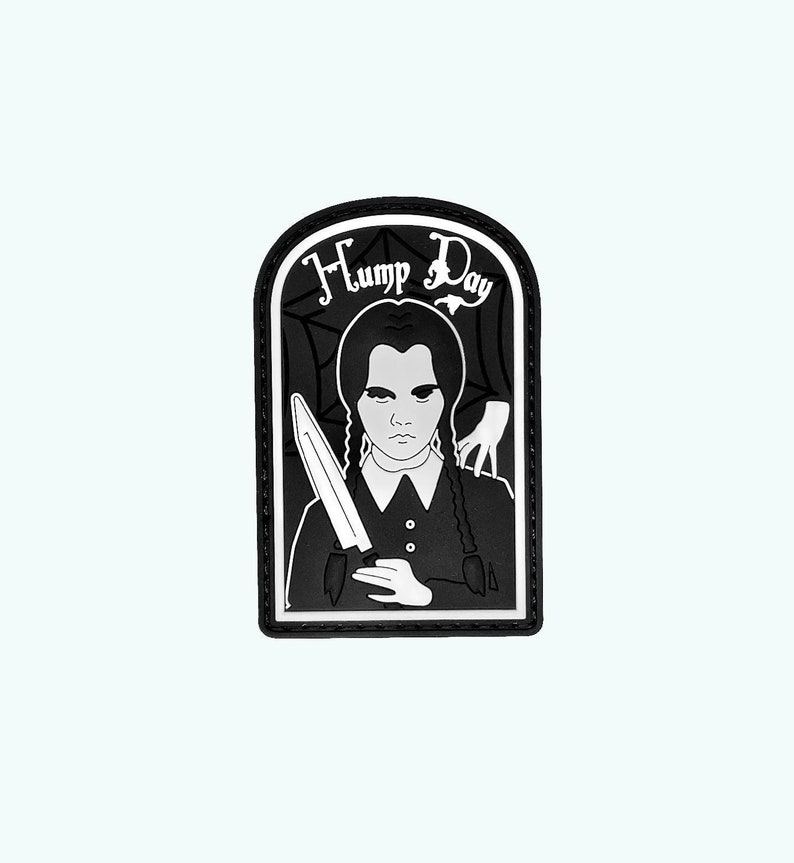 The Addams Family Wednesday Addams Black White Patch HUMP DAY - Etsy