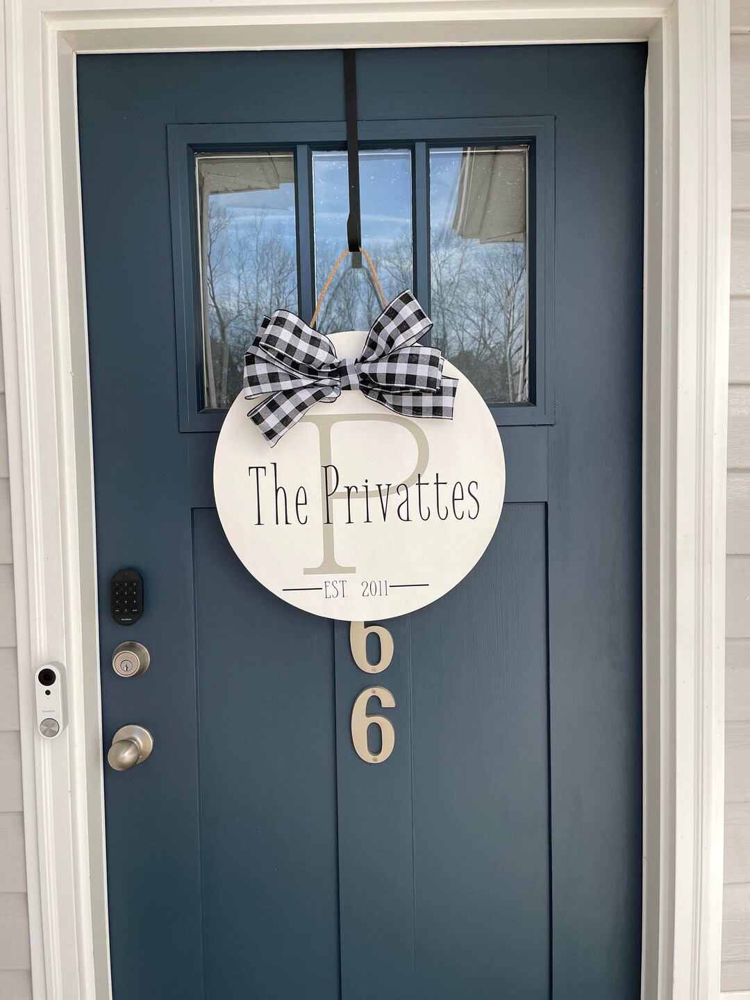 Custom Door Hanger White Custom Door Hanger Custom Welcome Sign Round ...