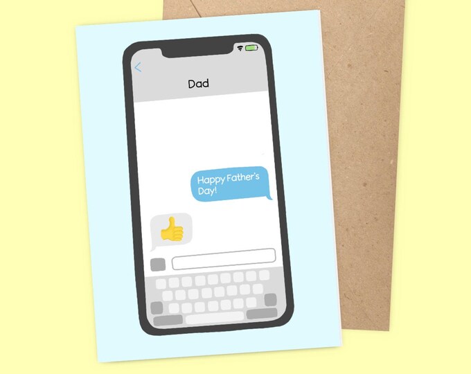 Thumbs Up, Ok , Happy Fathers Day Card, Funny, Mobile, Text Response - Etsy