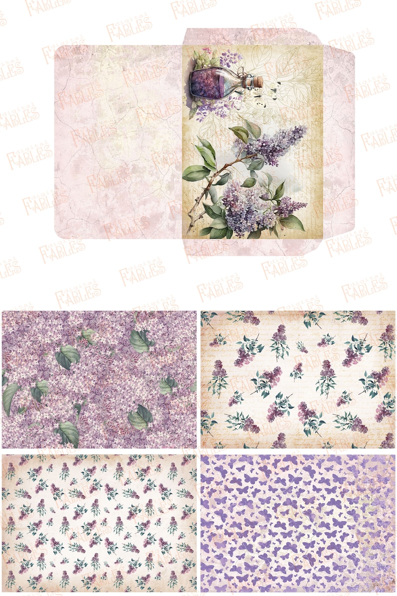 Lilac Energy Journal Kit, Spring Junk Jurnal Pages & Ephemera, Lilac ...