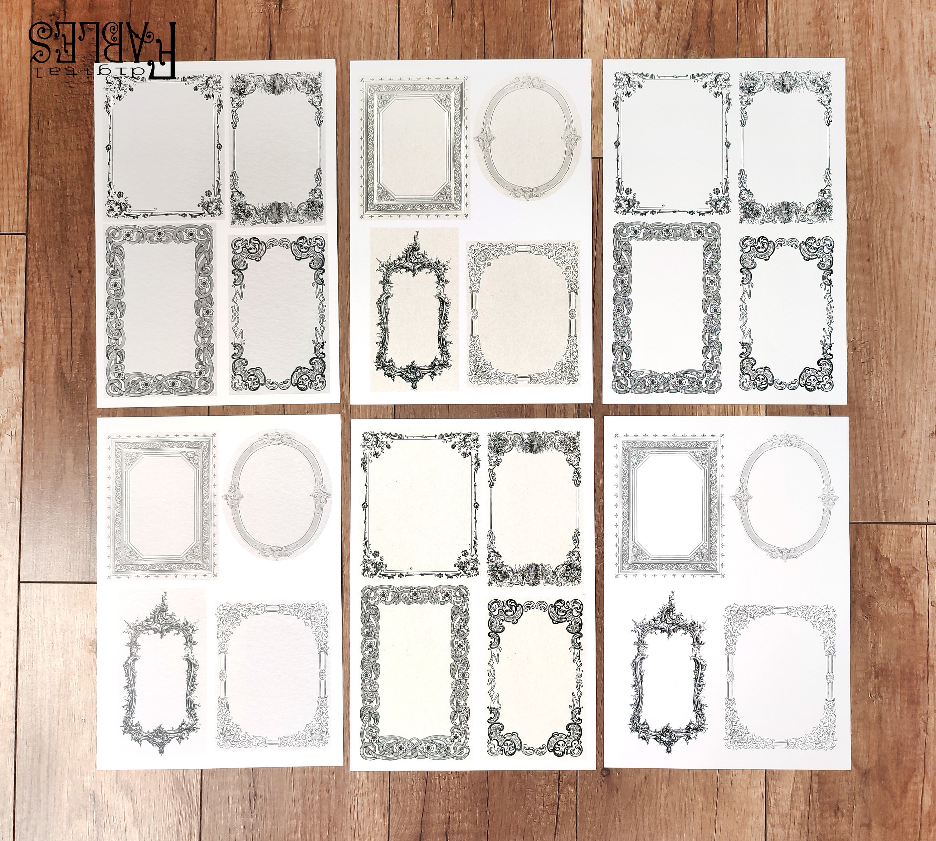 24 Beautiful Frames/labels Digital Printable Instant - Etsy