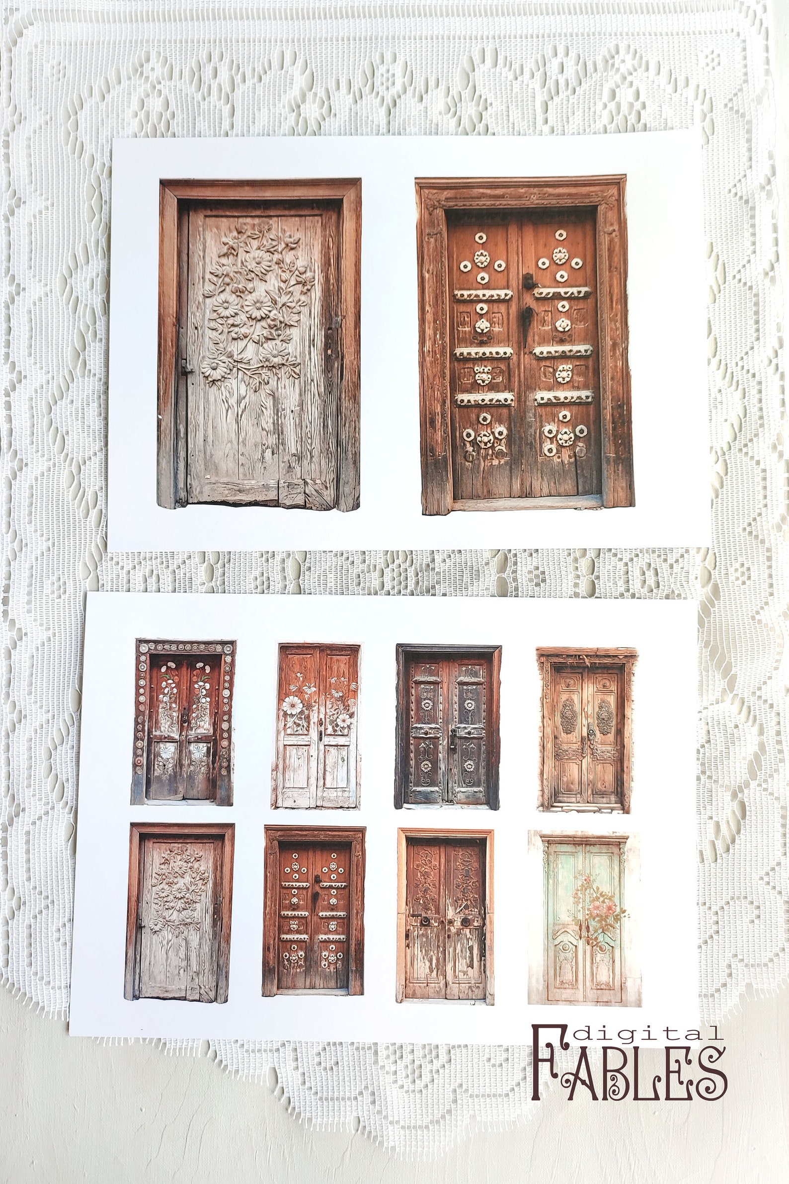 Wood Doors Scrapbook Printable, Open, Digital Journal Ephemera, Fairy ...