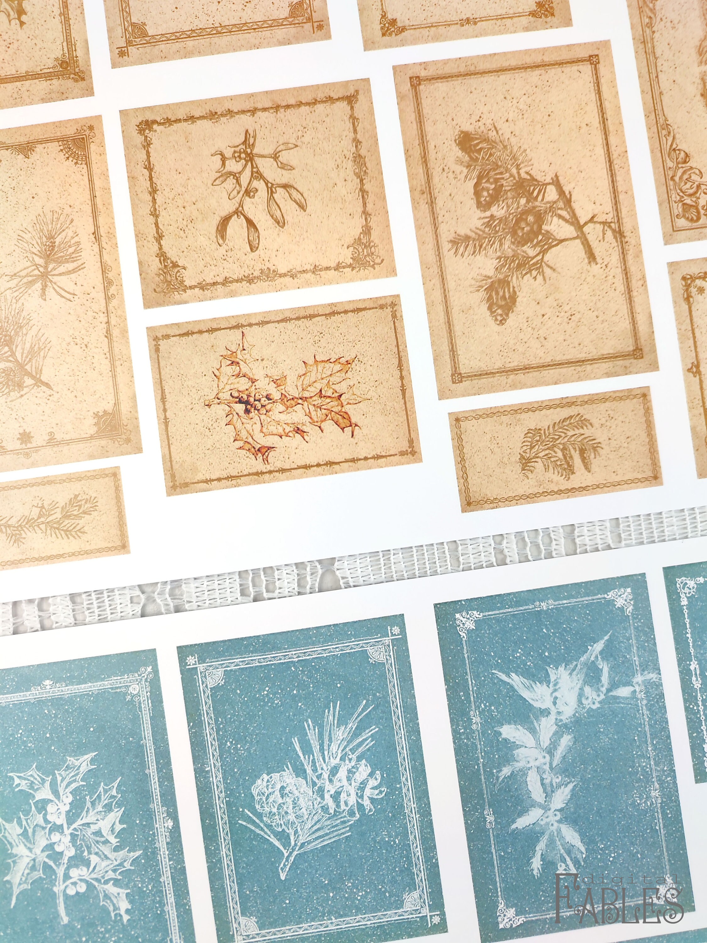 Snowy Printable Labels Various Colors, Winter Ephemera for Journal ...