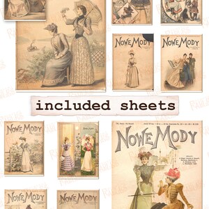 Vintage Fashion Old Magazine Covers, Authentic 1890-1910 Pages, Junk ...
