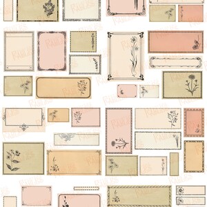 Floral Vintage Labels, Nature Ephemera, Flowers, Junk Journal ...