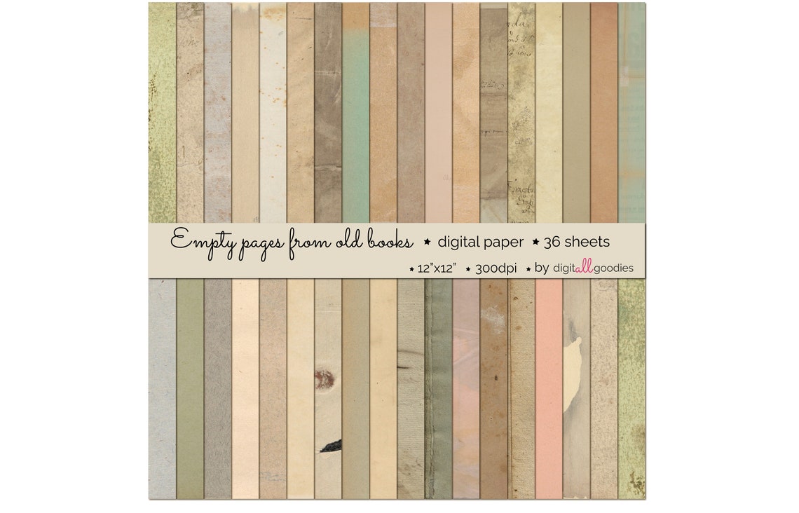 Vintage Book Pages. Vintage Paper Printable Download. Vintage | Etsy