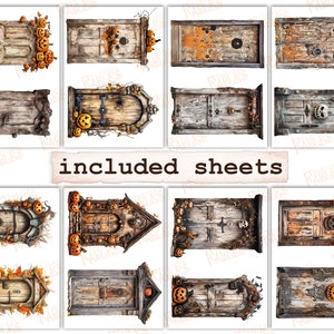 Halloween Wood Doors, Scrapbook Printable, Open, Digital Journal ...