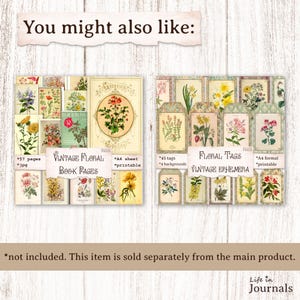 Vintage Floral Junk Journal Printable Pages, Spring Summer Shabby ...