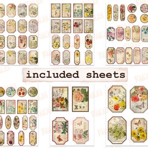 Floral Labels, Printable Vintage Flowers Ephemera, Junk Journal ...
