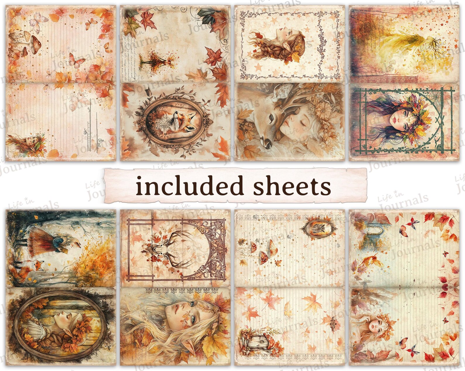Enchanted Autumn Junk Journal Kit, Printable Woodland Fairy Tale, Fall ...