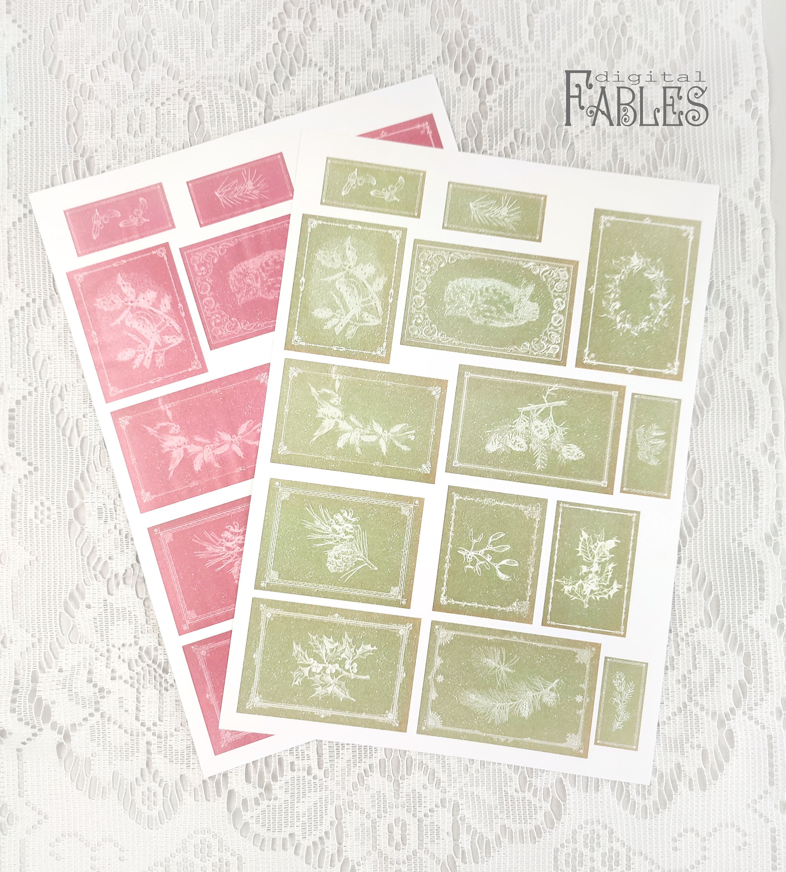 Snowy Printable Labels Various Colors, Winter Ephemera for Journal ...