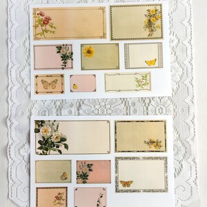 Floral Vintage Labels, Nature Ephemera, Flowers, Junk Journal ...