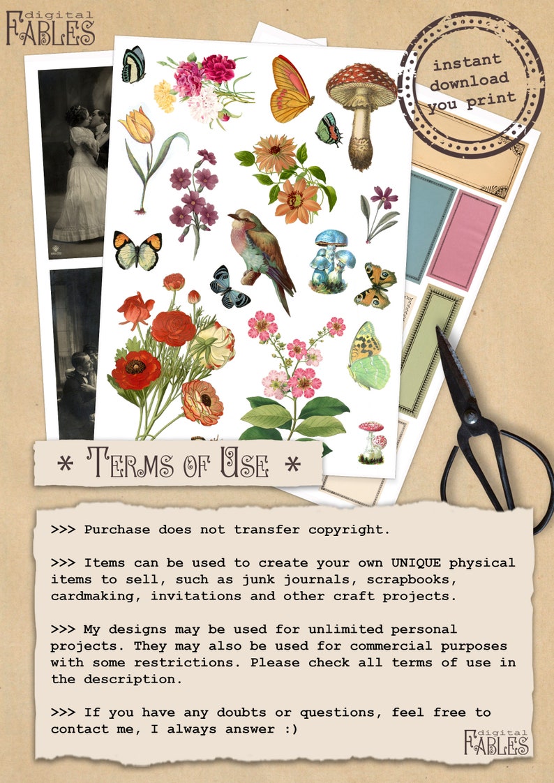 Vintage Book Pages. Vintage Paper Printable Download. Vintage - Etsy